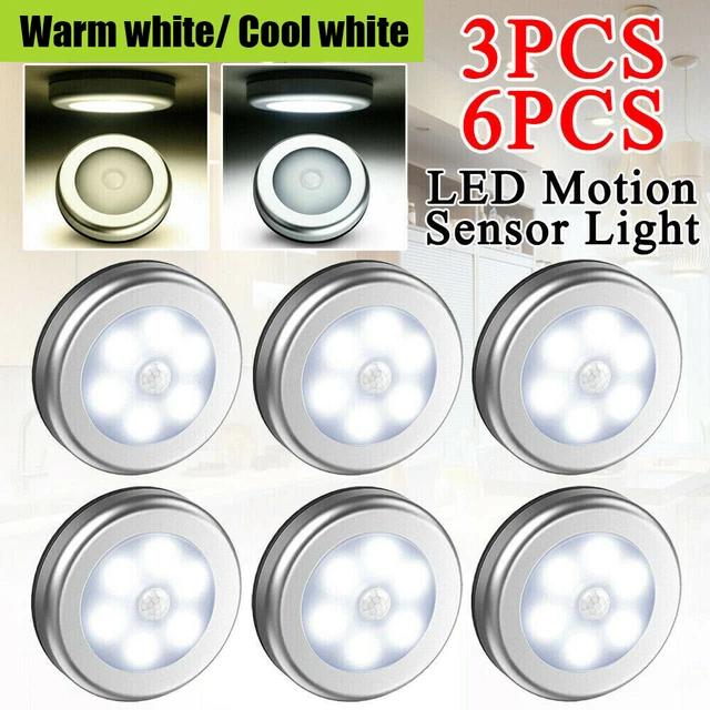 3/6 LED MOTION Sensor Light Wireless PIR Cabinet Stair ...