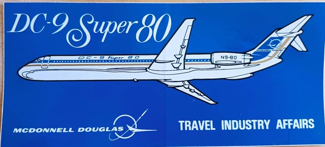 MCDONNELL DOUGLAS DC-9 Super 80 Sticker, Measures 9in x 4in £9.26 ...