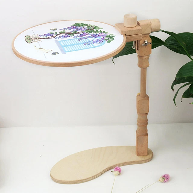 ADJUSTABLE CROSS STITCH Shelf Embroidery Desk Hoop Bracket Frame ...