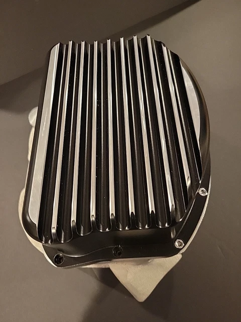 HARLEY PANHEAD BLACK Billet Finned Rocker Covers for 48-65 NYC CHOPPERS ...