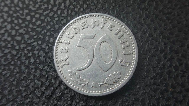 GERMANY 1941 A swastika Aluminum Nazi Eagle 50 pfennig Reichspfenning ...