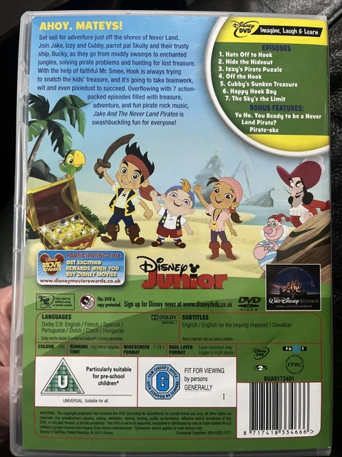 (32) JAKE AND The Never Land Pirates - Yo Ho, Mateys Away! (DVD, 2011 ...
