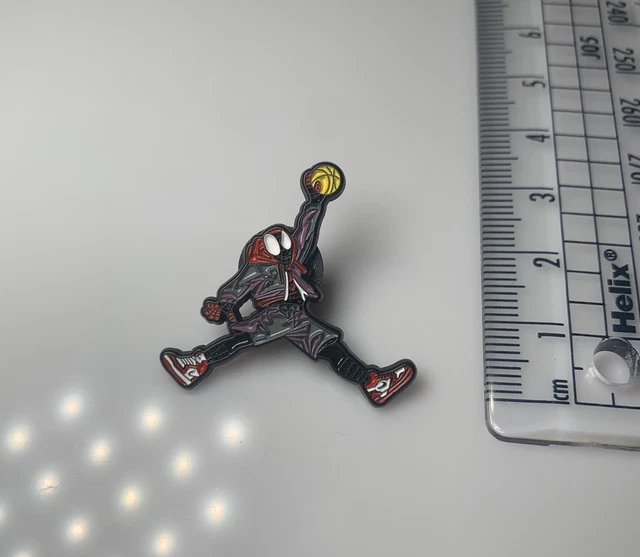 SPIDER-MAN MILES MORALES X Jordan Pin Badge Spider-Verse Marvel Comic ...