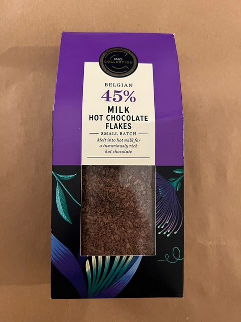 M&S BRLGIAN 45% Milk Hot Chocolate Flakes | 250g £11.49 - PicClick UK