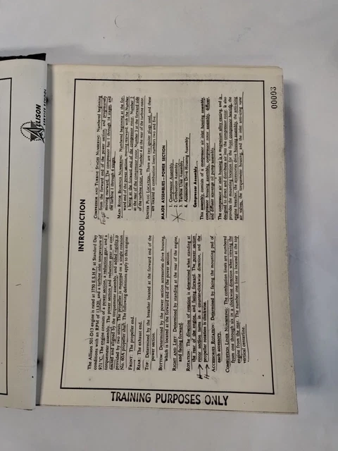 ALLISON SERVICE SCHOOL 501-D13 Prop-Jet Engine Training Manual-Copy £34 ...