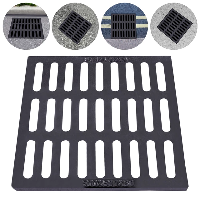 CAST IRON SEWER Grate Drain Catch Basin Cover Strainers Trench Drainage ...