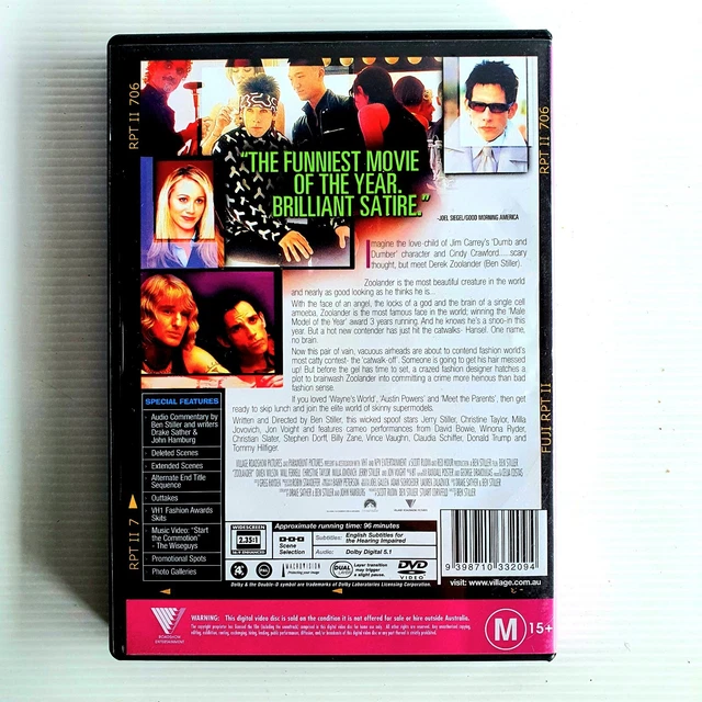 ZOOLANDER 1 & 2 DVD 2001 Comedy Gift Set, Ben Stiller, Owen Wilson ...