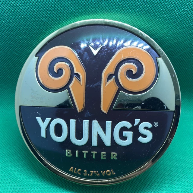 VINTAGE YOUNGS RAM brewery bitter Sign, Metal,Pump Clip, Font Badge ...