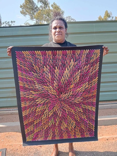 DALLVINA RODERICK ABORIGINAL Artist Painting BUSH MEDICINE BUSH SEEDS ...