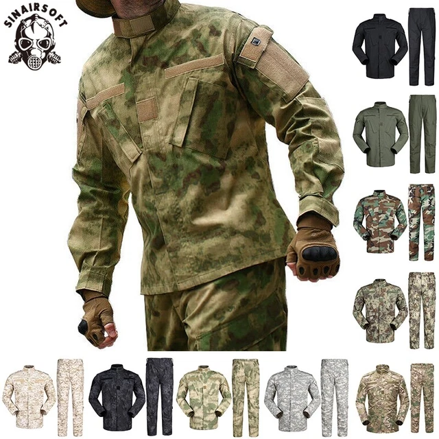 MILITARY TACTICAL COMBAT Camo Camouflage Airsoft Uniform Suit Sets ...