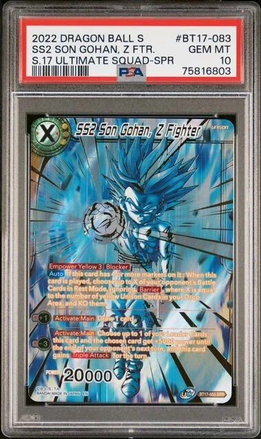 DRAGON BALL SUPER DBS SS2 Son Gohan, Z Fighter BT17-083 SPR PSA 10 EUR 69,34 - PicClick FR