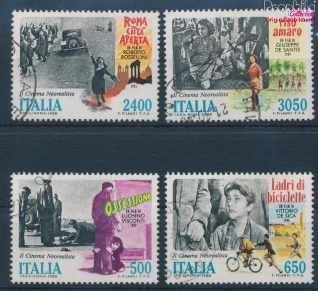 ITALIE 2059-2062 (COMPLÈTE edition) oblitéré 1988 films de Neoreali ...