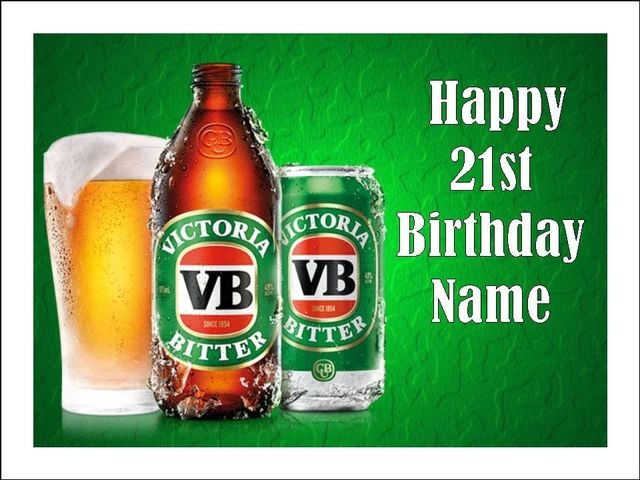 VB BEER CAKE Toppers Edible Icing Birthday Cake Beer Decorations #01 ...