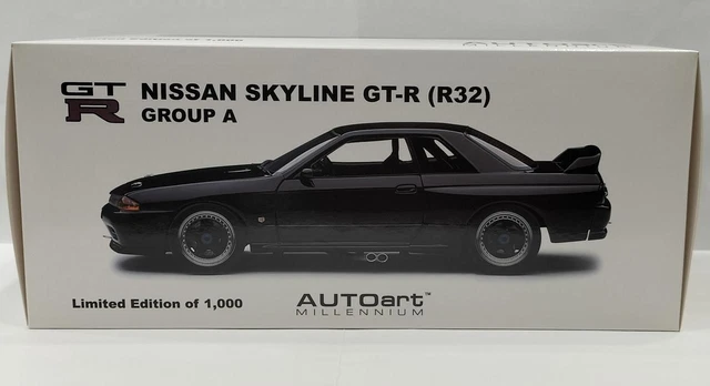 1/18 NISSAN SKYLINE Gt-r (R32) Group A en Noir AUTOart Millennium Auto ...
