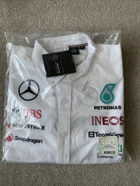 MERCEDES AMG PETRONAS F1 Official Team Kit Long Sleeve Shirt - White £ ...