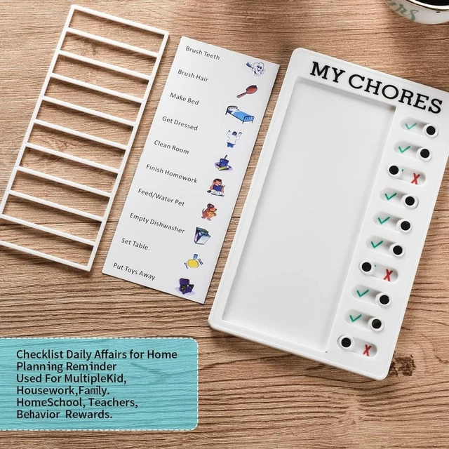 2 PIECES CHORE Chart for Multiple Kids,Daily Chore Schedule for 2 Kids ...