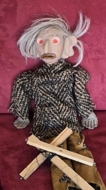 VINTAGE ANTIQUE SCARY Man Marionette String Puppet $59.99 - PicClick