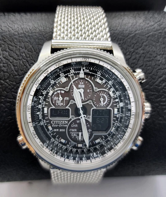 CITIZEN NAVIHAWK PROMASTER AT Eco-Drive JY8030-83E Silver Stainless ...
