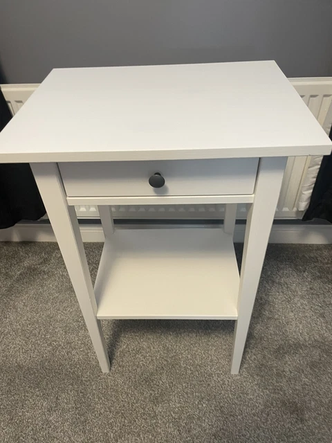 IKEA HEMNES SIDE Table with Drawer, White Solid Wood, assembled £22.00 ...