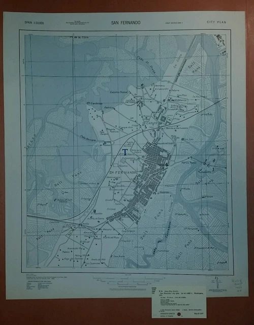 1943 US ARMY Map City Plan of San Fernando Spain £95.32 - PicClick UK