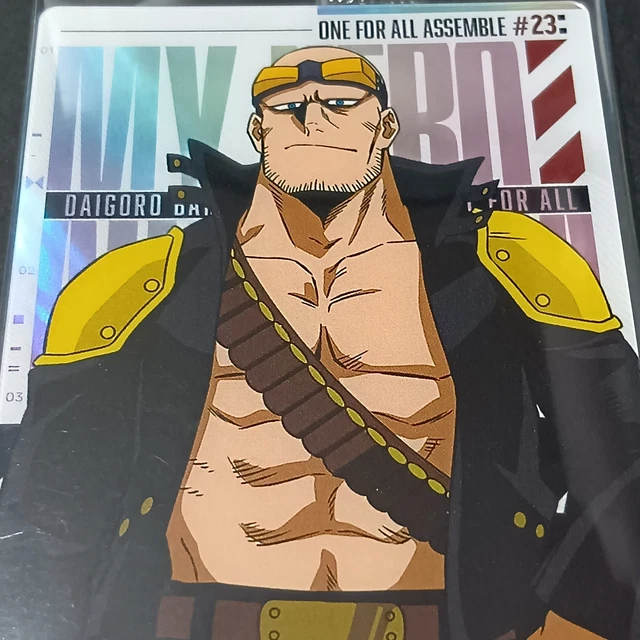 DAIGORO BANJO MY Hero Academia MHA Wafer Metallic Plastic Card appena ...
