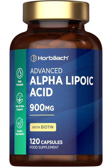 ALPHA LIPOIC ACID 900Mg | 120 High Strength ALA Capsules | Complex with ...