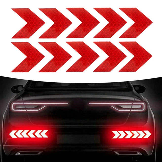 10X RED REFLECTIVE Warning Strip Tape Bumper Safety Reflector Car ...