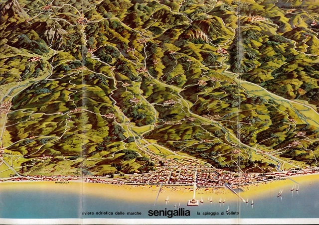 SENIGALLIA MAP AVIERA Adriatic Hinterterra Marches Ancona Valle Misa £4 ...