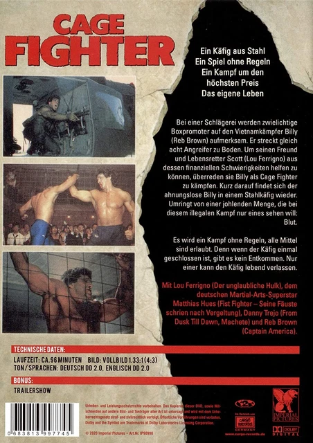 CAGE FIGHTER (DVD) Lou Ferrigno Reb Brown Al Leong Danny Trejo Hugh ...