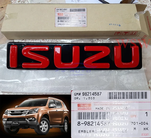OEM GENUINE LOGO Isuzu Emblem Red Front Grille For Isuzu Mu-x Mux Dmax ...