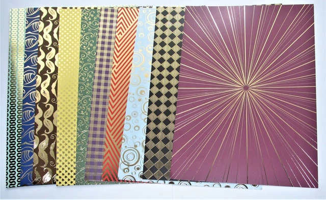 HUNKYDORY 10 A4 Male Designs Foiled Adorable Scorable Card Stock A £3. ...