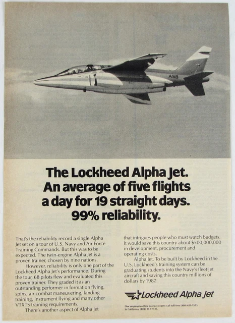 Lockheed Jet Aircraft FOR SALE! - PicClick UK