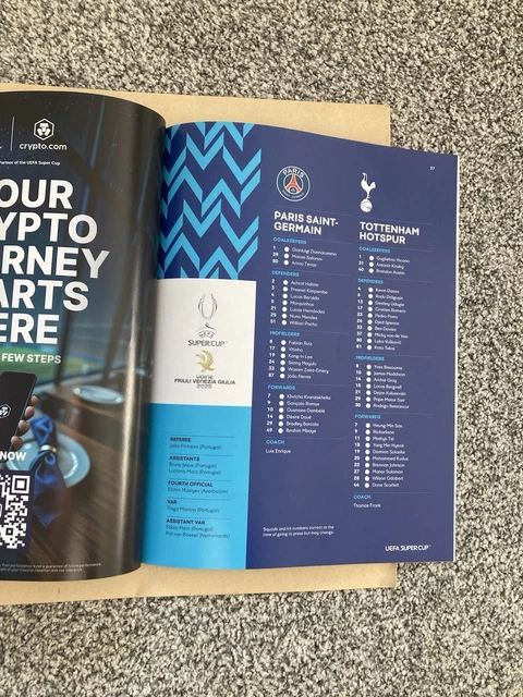 PARIS SAINT- GERMAIN v Tottenham UEFA Super Cup 2025 Programme. £9.72 ...