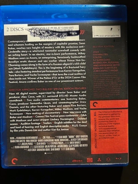 ANORA (CRITERION COLLECTION) [Blu-ray] - USED FORMER LIBRARY COPY EUR ...