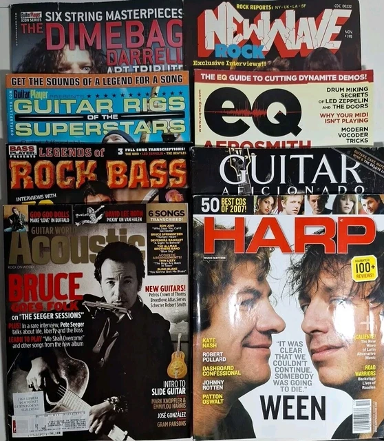 GUITAR WORLD ACOUSTIC/GUITAR Player/Rock Bass/EQ/Harp/ New Wave 8 ...