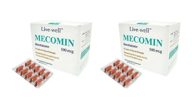 2 X LIVE-WELL Mecomin 500mcg (Treat Diabetic Nerve Damage) 90 Capsules ...
