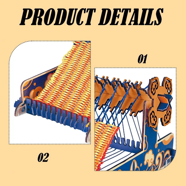 HAND WEAVING LOOM Kit Toy for Kids Included yarns 7.7x7.7x7.5inch ...
