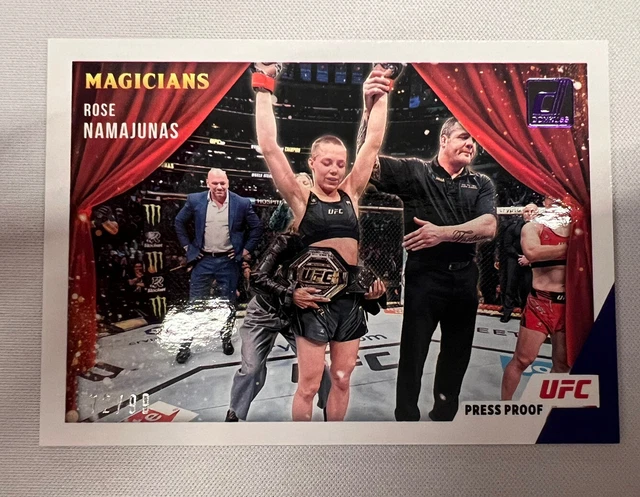 2022 DONRUSS UFC Rose Namajunas Magicians épreuve presse violet/99 ...