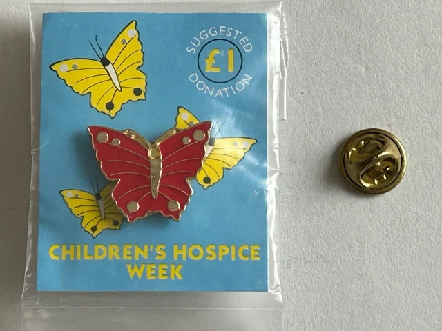 CHILDREN'S HOSPICE WEEK Red Butterfly Charity Enamel Pin Badge £3.83 ...