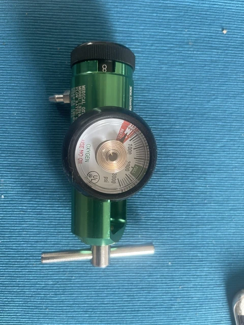 LIGHTNING X O2 Mini Oxygen Regulator CGA-870 Gauge Flow Rate 0-15lpm w ...