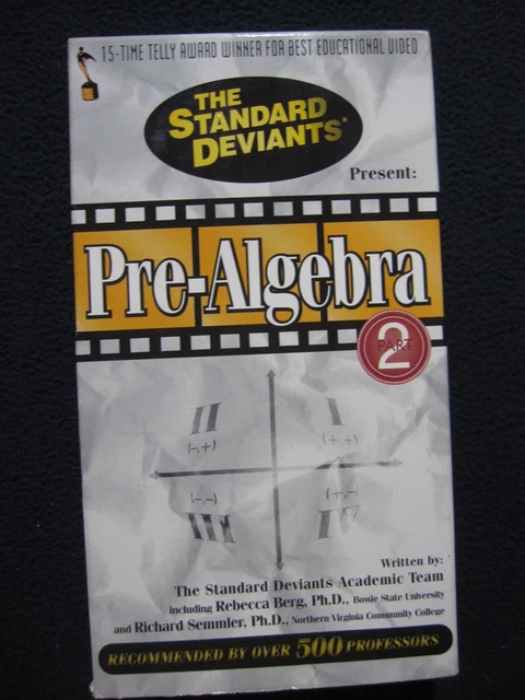 THE STANDARD DEVIANTS Pre Algebra Part 2 VHS VHS Tape 11 49 the-standard-deviants-pre-algebra-part-2-vhs-vhs-tape-11-49