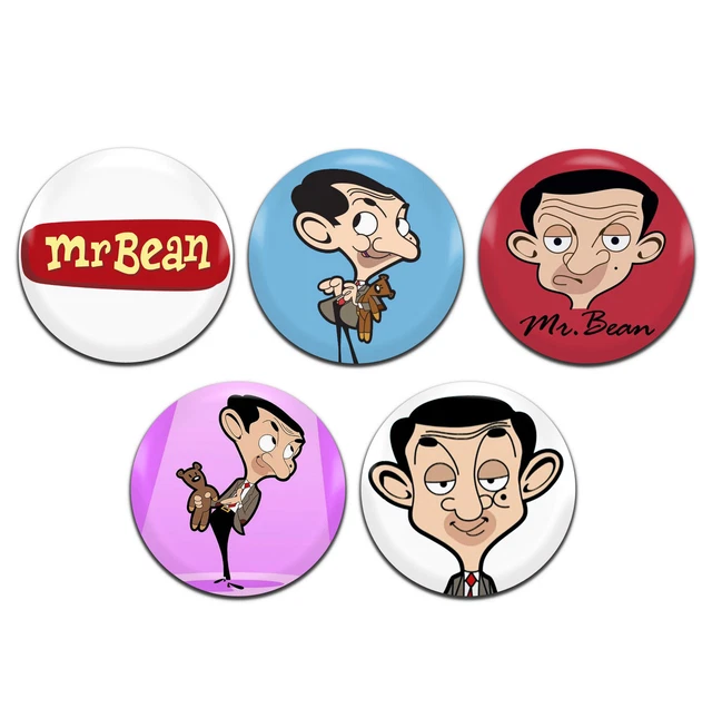 5X MR. BEAN TV Animated Series Cartoon 25mm / 1 Inch D Pin Button ...