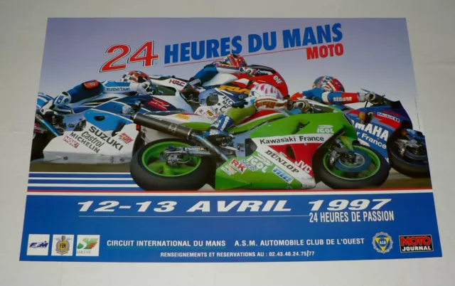 24 Heures Du Mans Moto 1997 Affiche Officielle Aco 1997 Course Motos