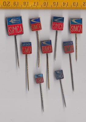 VINTAGE SIMCA LOGO pin badges 1960s Auto Aronde enamel 1300 1500 1301 ...