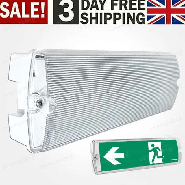 LED EMERGENCY LIGHT Bulkhead Exit Sign Ip65 Maintained Or Non Maintained £12.29 - PicClick UK