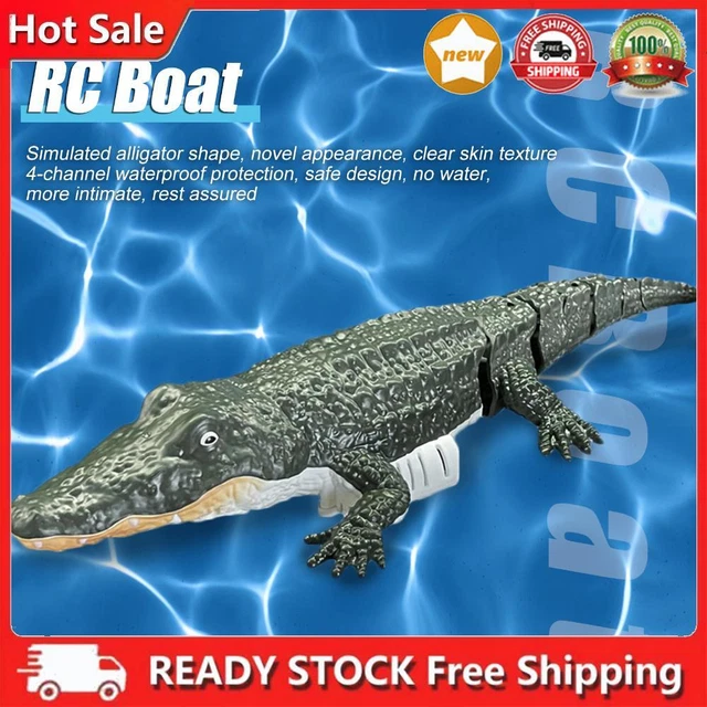 10KM/H 2.4GHZ 4CH RC Alligator Waterproof Simulation Alligator Boats ...