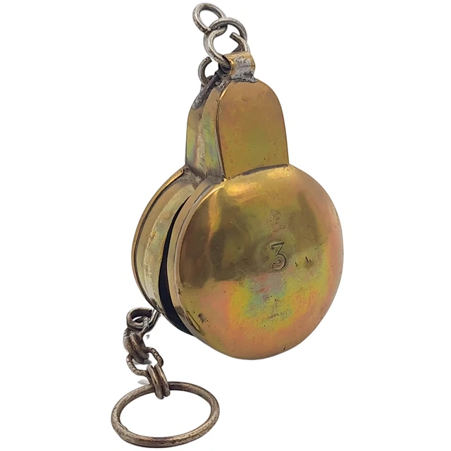 ANTIQUE BRASS MINERS Pocket Watch Case & Chain Vintage Opening ...