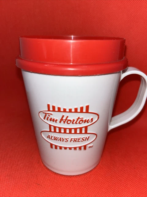 VINTAGE NOS UNUSED c1980’s Plastic Tim Hortons Travel Mug w/Lid Red ...