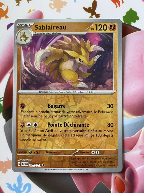 SABLAIREAU REVERSE - Pokémon 028/165 Ev3.5 Ecarlate Et Violet Mew 151 Neuf Fr EUR 1,30 - PicClick FR