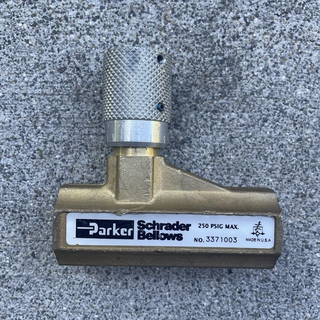 PARKER SCHRADER BELLOWS 3371001 Brass Flow Control Valve 1/4" 250psi £ ...